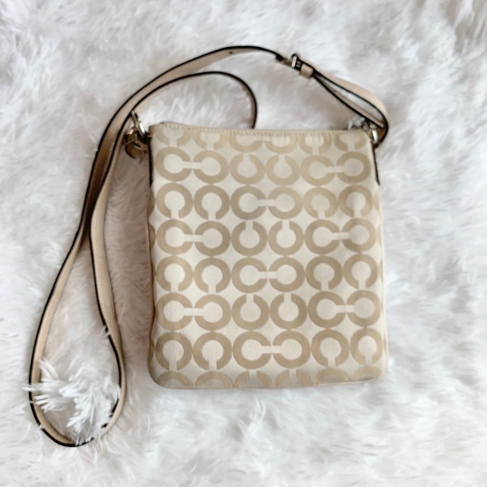 Coach Small Logo Crossbody Bag Ivory Cream - Gem